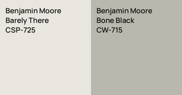 Benjamin Moore Barely There vs. Benjamin Moore Bone Black comparison