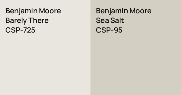 Benjamin Moore Barely There vs. Benjamin Moore Sea Salt comparison