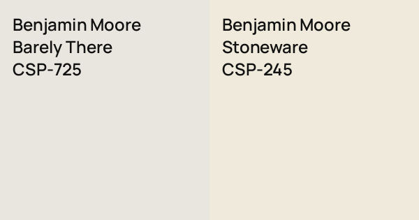 Benjamin Moore Barely There vs. Benjamin Moore Stoneware comparison