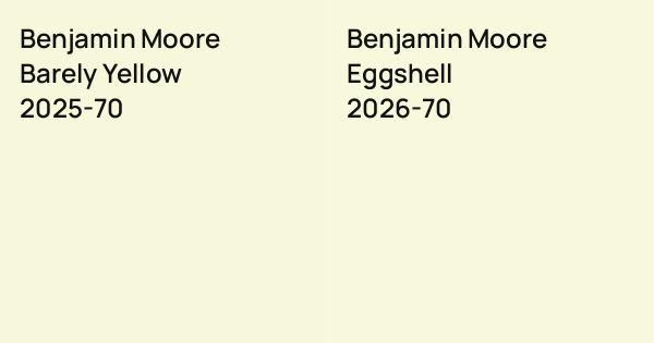 Benjamin Moore Barely Yellow vs. Benjamin Moore Eggshell comparison