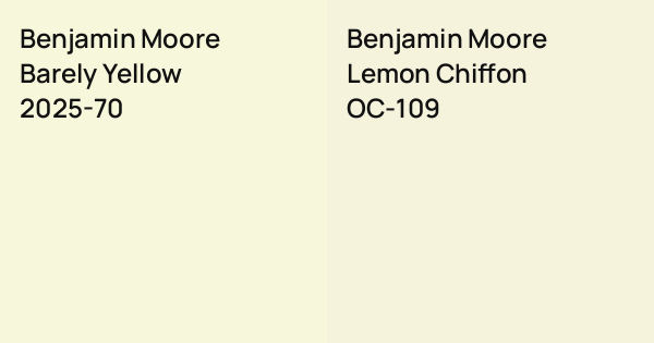 Benjamin Moore Barely Yellow vs. Benjamin Moore Lemon Chiffon comparison