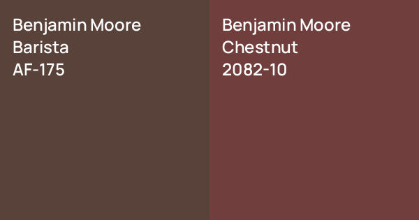 Benjamin Moore Barista vs. Benjamin Moore Chestnut comparison