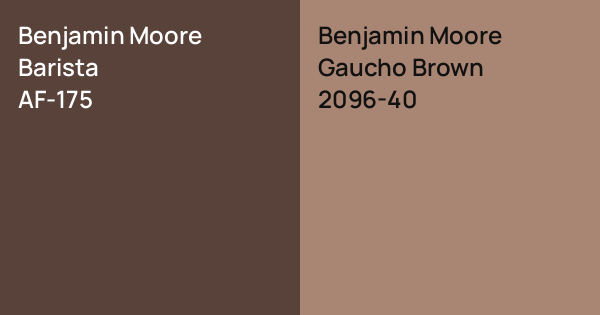Benjamin Moore Barista vs. Benjamin Moore Gaucho Brown comparison