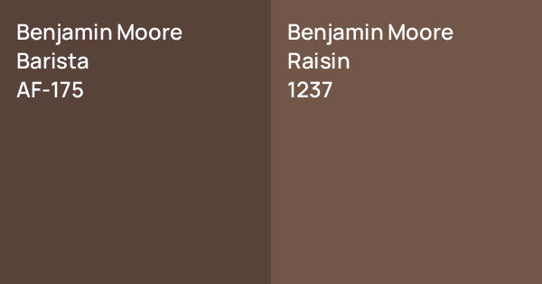 Benjamin Moore Barista vs. Benjamin Moore Raisin comparison