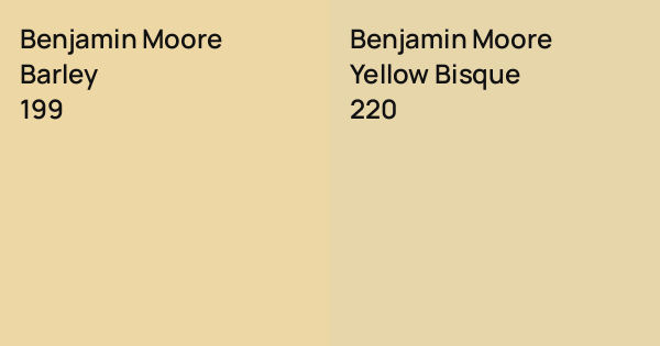 Benjamin Moore Barley vs. Benjamin Moore Yellow Bisque comparison