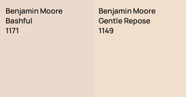 Benjamin Moore Bashful vs. Benjamin Moore Gentle Repose comparison