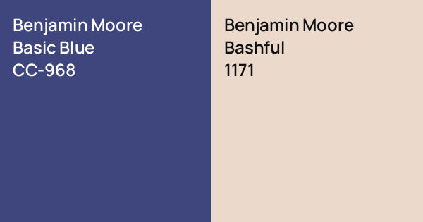 Benjamin Moore Basic Blue vs. Benjamin Moore Bashful comparison