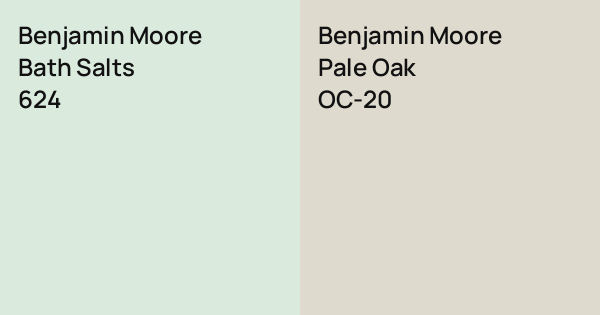 Benjamin Moore Bath Salts vs. Benjamin Moore Pale Oak comparison