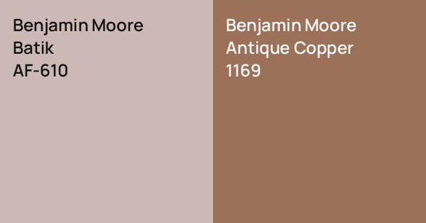 Benjamin Moore Batik vs. Benjamin Moore Antique Copper comparison