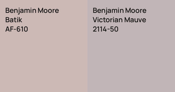Benjamin Moore Batik vs. Benjamin Moore Victorian Mauve comparison