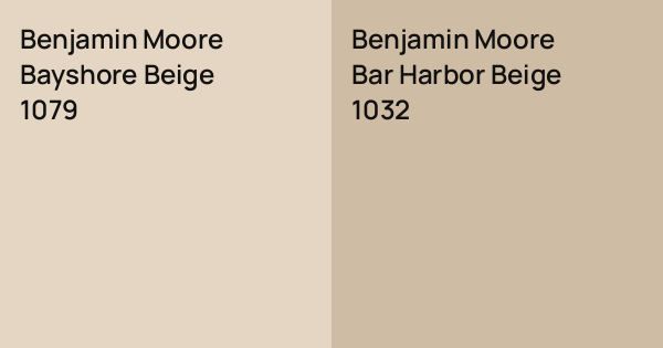 Benjamin Moore Bayshore Beige vs. Benjamin Moore Bar Harbor Beige ...