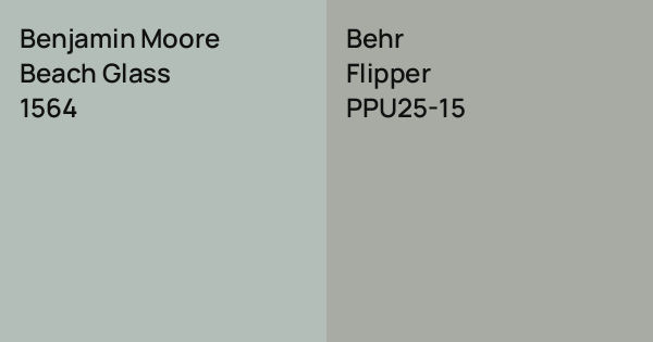 Benjamin Moore Beach Glass vs. Behr Flipper comparison
