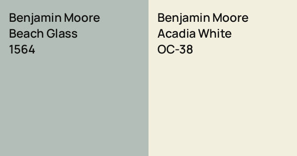 Benjamin Moore Beach Glass vs. Benjamin Moore Acadia White comparison