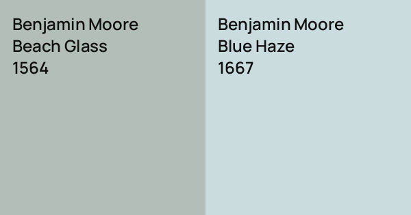 Benjamin Moore Beach Glass vs. Benjamin Moore Blue Haze comparison