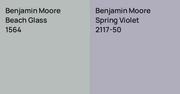 Benjamin Moore Beach Glass vs. Benjamin Moore Spring Violet comparison