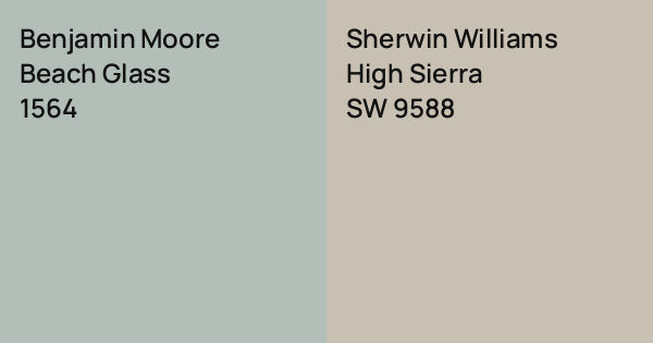 Benjamin Moore Beach Glass vs. Sherwin Williams High Sierra comparison