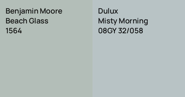 Benjamin Moore Beach Glass vs. Dulux Misty Morning comparison