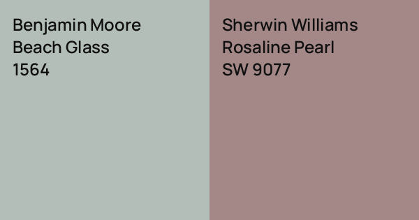 Benjamin Moore Beach Glass vs. Sherwin Williams Rosaline Pearl comparison
