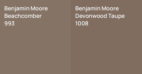 Benjamin Moore Beachcomber vs. Benjamin Moore Devonwood Taupe comparison