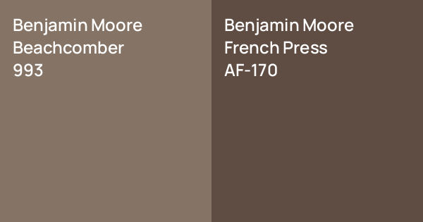 Benjamin Moore Beachcomber vs. Benjamin Moore French Press comparison