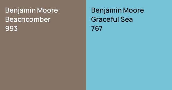 Benjamin Moore Beachcomber vs. Benjamin Moore Graceful Sea comparison