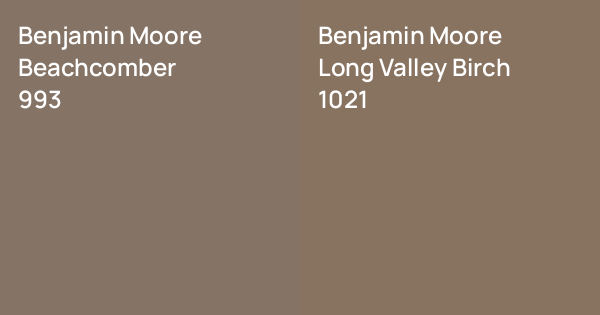 Benjamin Moore Beachcomber vs. Benjamin Moore Long Valley Birch comparison