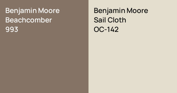 Benjamin Moore Beachcomber vs. Benjamin Moore Sail Cloth comparison
