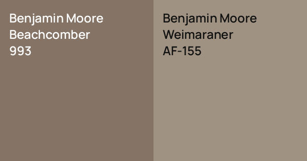 Benjamin Moore Beachcomber vs. Benjamin Moore Weimaraner comparison
