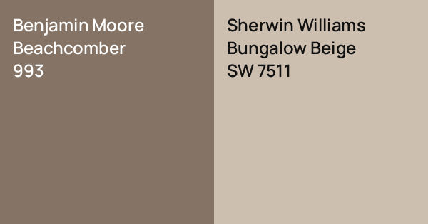 Benjamin Moore Beachcomber vs. Sherwin Williams Bungalow Beige comparison