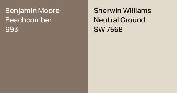 Benjamin Moore Beachcomber vs. Sherwin Williams Neutral Ground comparison