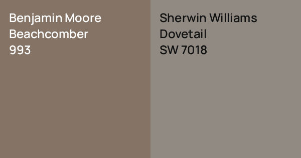 Benjamin Moore Beachcomber vs. Sherwin Williams Dovetail comparison