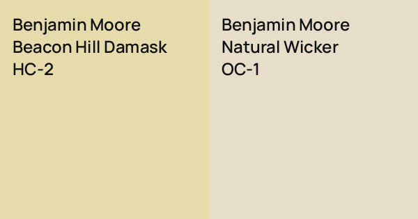 Benjamin Moore Beacon Hill Damask vs. Benjamin Moore Natural Wicker ...