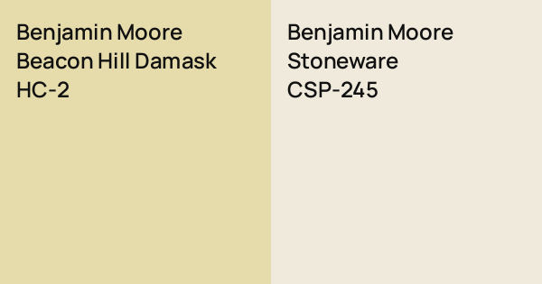 Benjamin Moore Beacon Hill Damask vs. Benjamin Moore Stoneware comparison