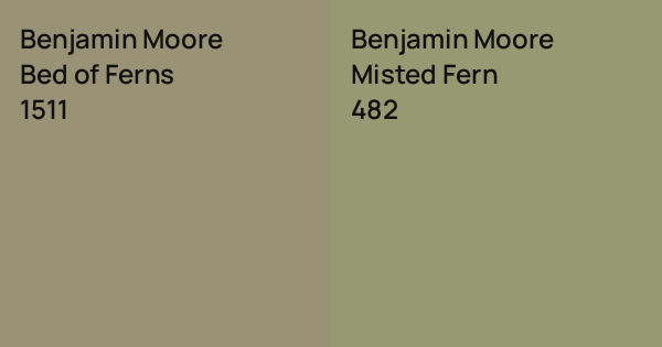 Benjamin Moore Bed of Ferns vs. Benjamin Moore Misted Fern comparison