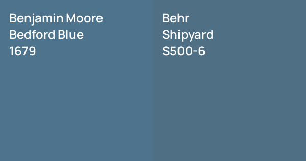 Benjamin Moore Bedford Blue vs. Behr Shipyard comparison
