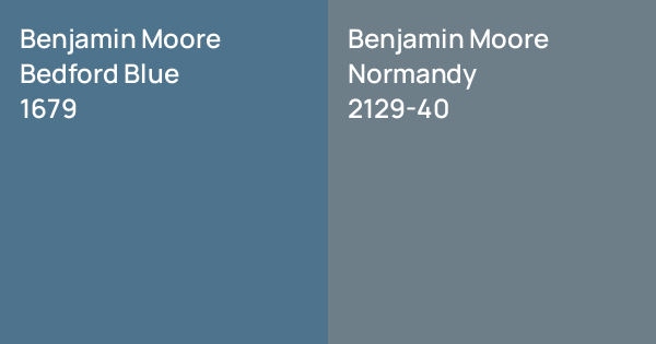 Benjamin Moore Bedford Blue vs. Benjamin Moore Normandy comparison