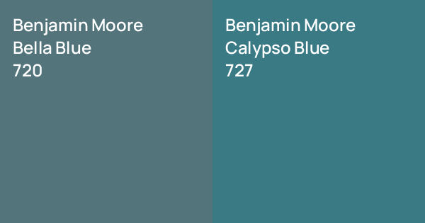 Benjamin Moore Bella Blue vs. Benjamin Moore Calypso Blue comparison