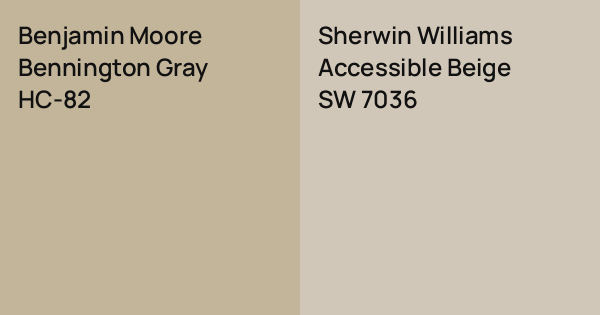 Benjamin Moore Bennington Gray vs. Sherwin Williams Accessible Beige ...