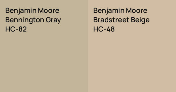 Benjamin Moore Bennington Gray vs. Benjamin Moore Bradstreet Beige ...