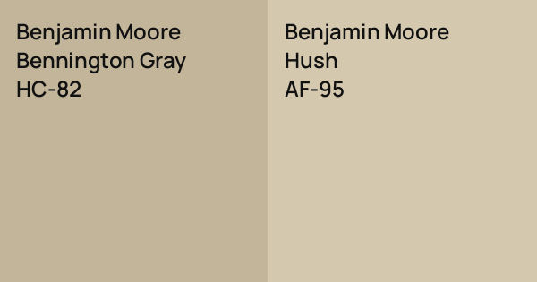 Benjamin Moore Bennington Gray vs. Benjamin Moore Hush comparison