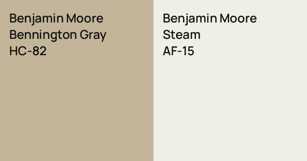 Benjamin Moore Bennington Gray vs. Benjamin Moore Steam comparison