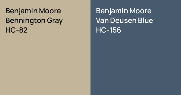 Benjamin Moore Bennington Gray vs. Benjamin Moore Van Deusen Blue ...
