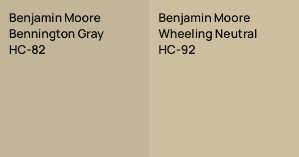 Benjamin Moore Bennington Gray vs. Benjamin Moore Wheeling Neutral ...
