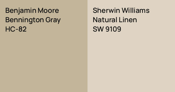 Benjamin Moore Bennington Gray vs. Sherwin Williams Natural Linen ...