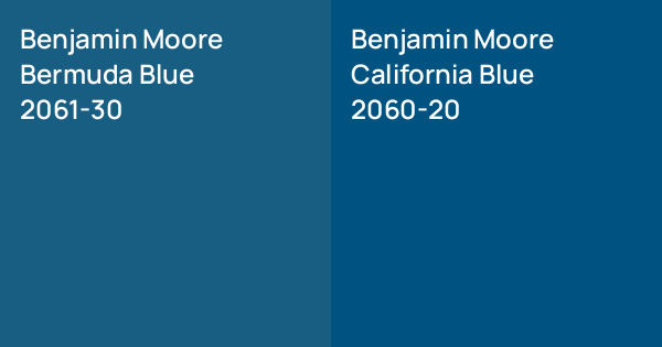 Benjamin Moore Bermuda Blue vs. Benjamin Moore California Blue comparison