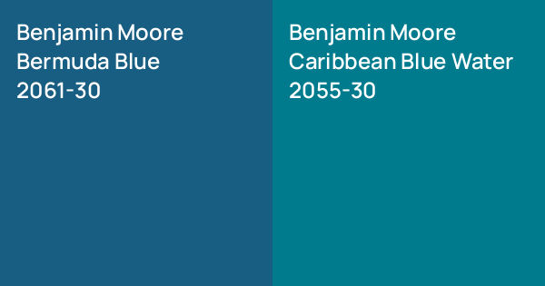 Benjamin Moore Bermuda Blue vs. Benjamin Moore Caribbean Blue Water ...