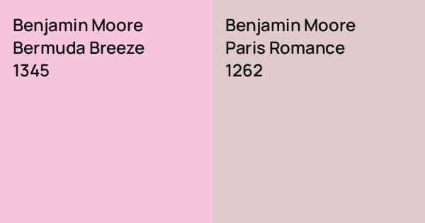 Benjamin Moore Bermuda Breeze vs. Benjamin Moore Paris Romance comparison