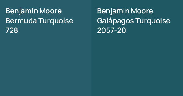 Benjamin Moore Bermuda Turquoise vs. Benjamin Moore Galápagos Turquoise ...