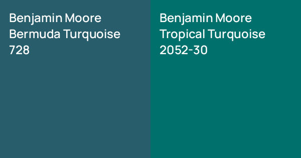 Benjamin Moore Bermuda Turquoise vs. Benjamin Moore Tropical Turquoise ...
