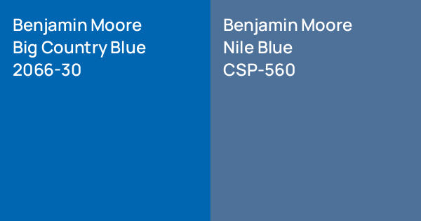 Benjamin Moore Big Country Blue vs. Benjamin Moore Nile Blue comparison